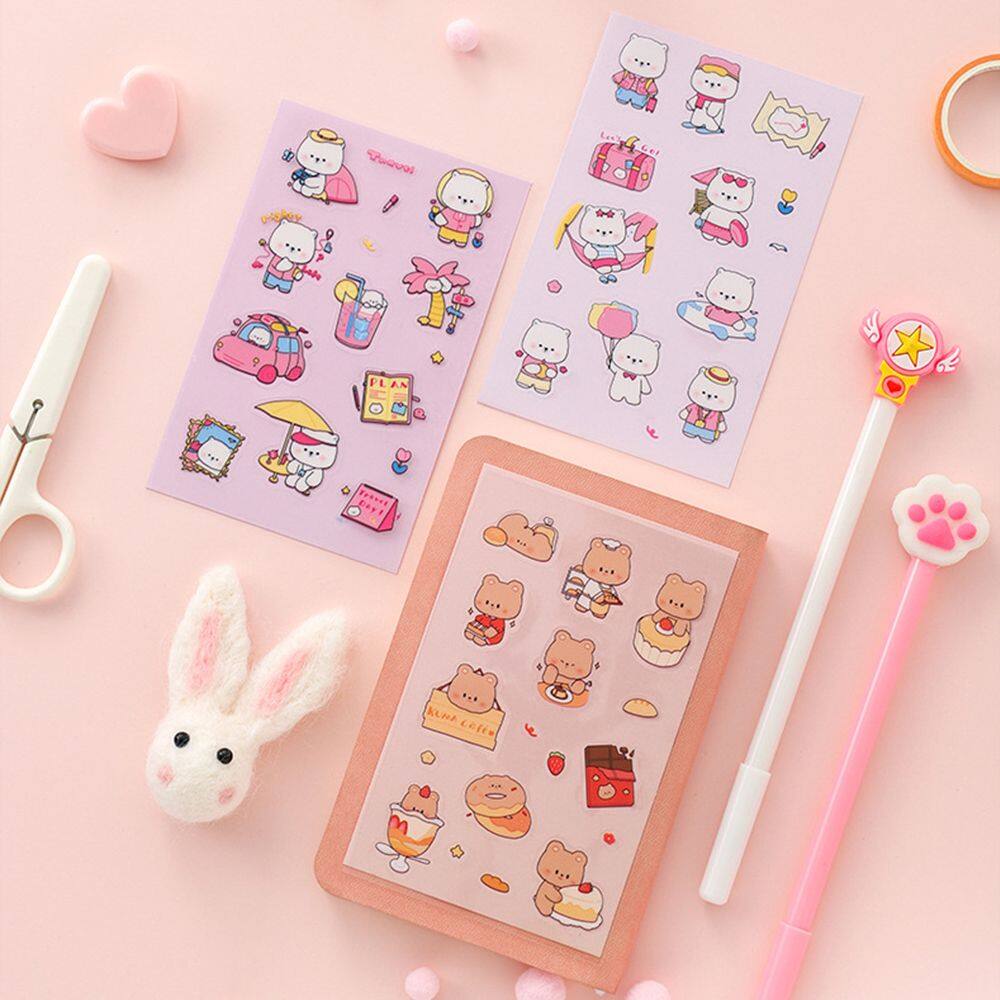 UJYU สติกเกอร์เครื่องเขียนมีกาวในตัวกันน้ำลายการ์ตูน,สติกเกอร์เครื่อง ...