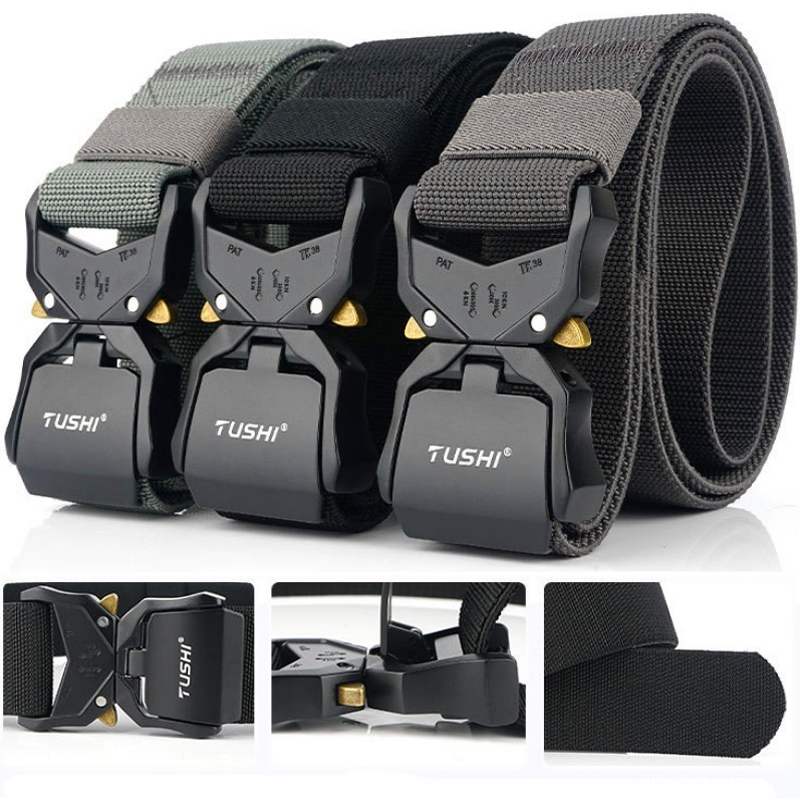 Outdoor Tactical Belt for Men Canvas Nylon Multifunctional Magnet ...