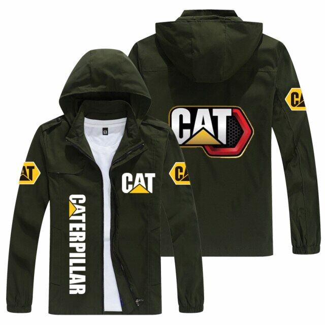 Maycaur Brand Trendy Fashion Men's Pilot CAT Caterpillar Car Logo Jacket Loose Baseball Uniform ...