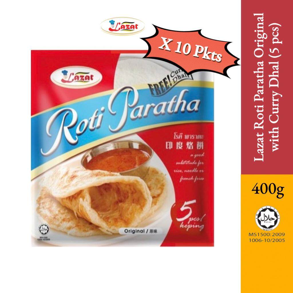 Lazat Roti Prata/Paratha/Pratha/Roti Canai Original Frozen Free Dhal 5 ...