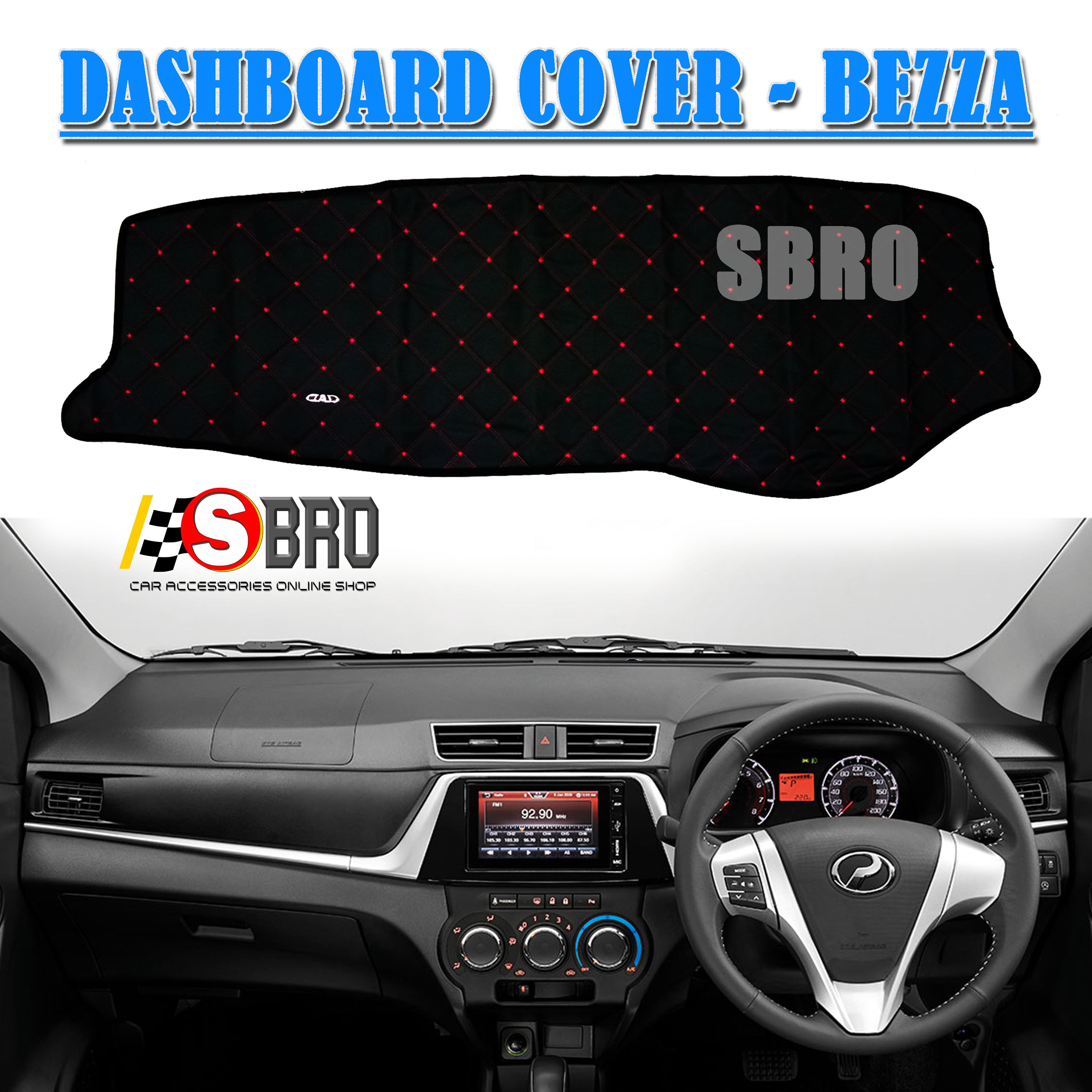 Perodua Bezza Dashboard cover with Red Line Genuine DAD | Lazada