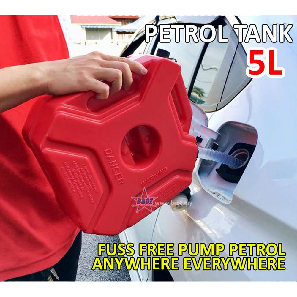 5L Fuel Tank Cans Spare Plastic Petrol Motorcycle Gas Gasoline Oil ...