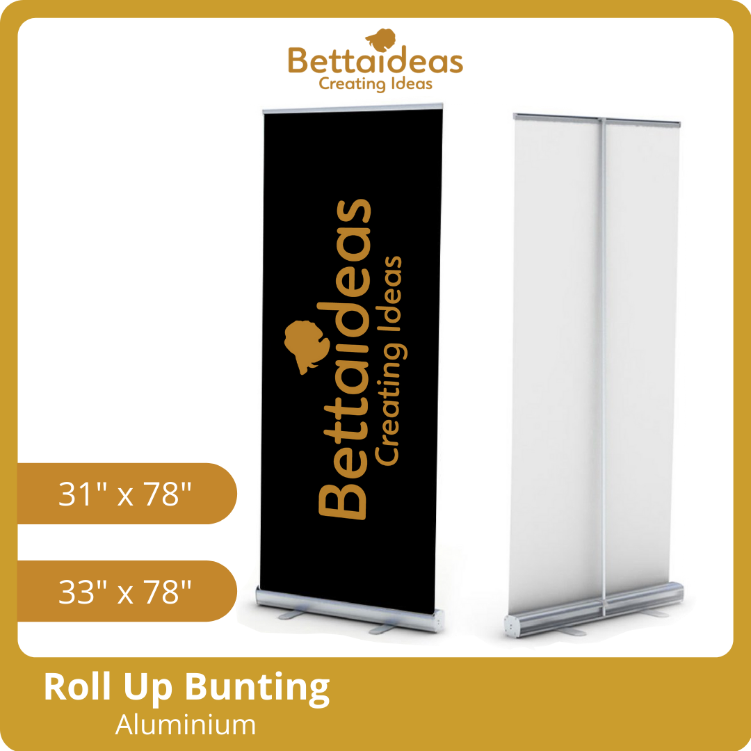 BETTAIDEAS Roll Up Bunting Retractable Roll Up Banner Stand 2.5ft / 2 ...