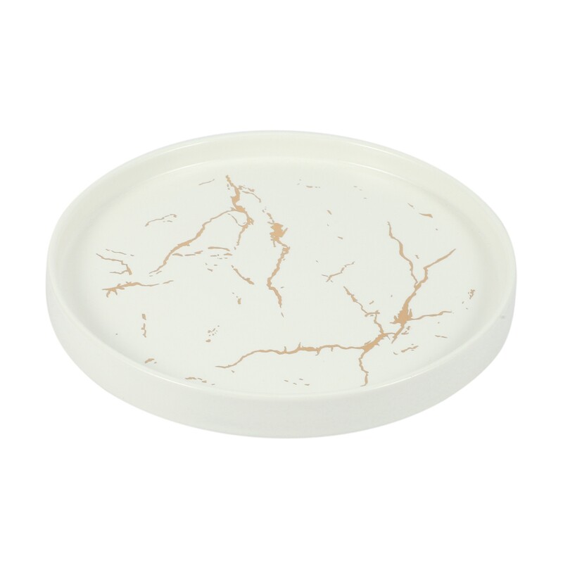 [ในสต็อก] [COD]20Cm Gold Marble Ceramic Dish Porcelain Cutlery Set ...