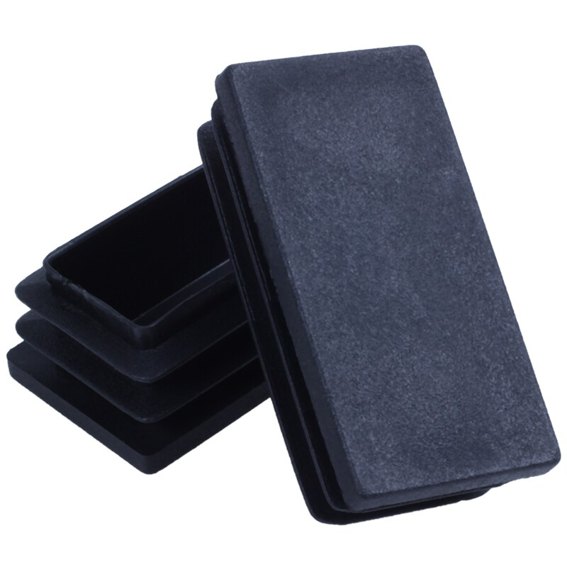 Plastic Rectangle Blanking End Tube Caps Inserts 25x50mm 30pcs Black ...