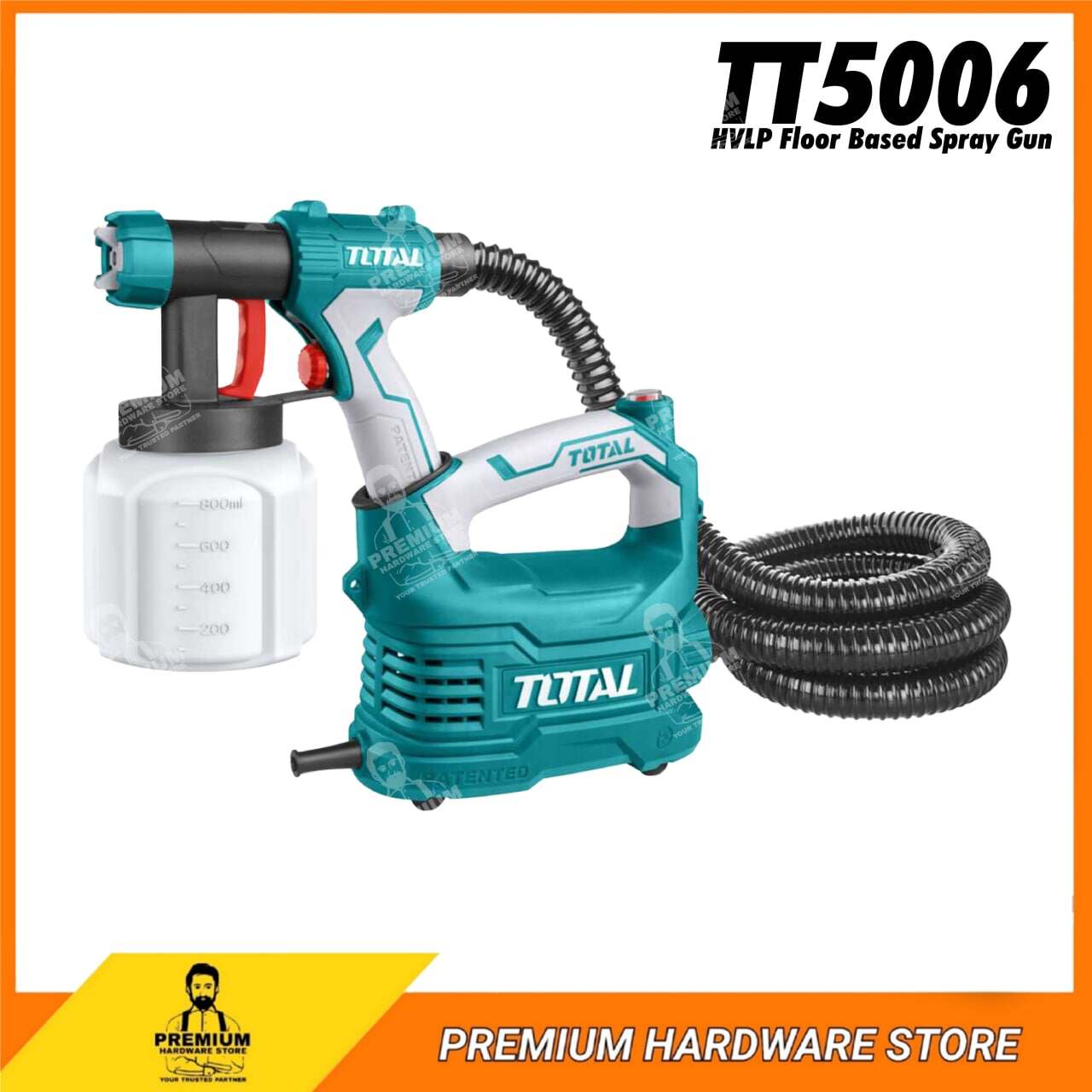 TOTAL Electric HVLP Floor Based Spray Gun TT5006 550W Electric Paint ...