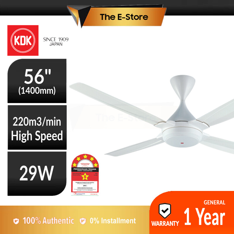 KDK 56” DC 4 SERIES Ceiling Fan with Remote Control (Energy Saving ...