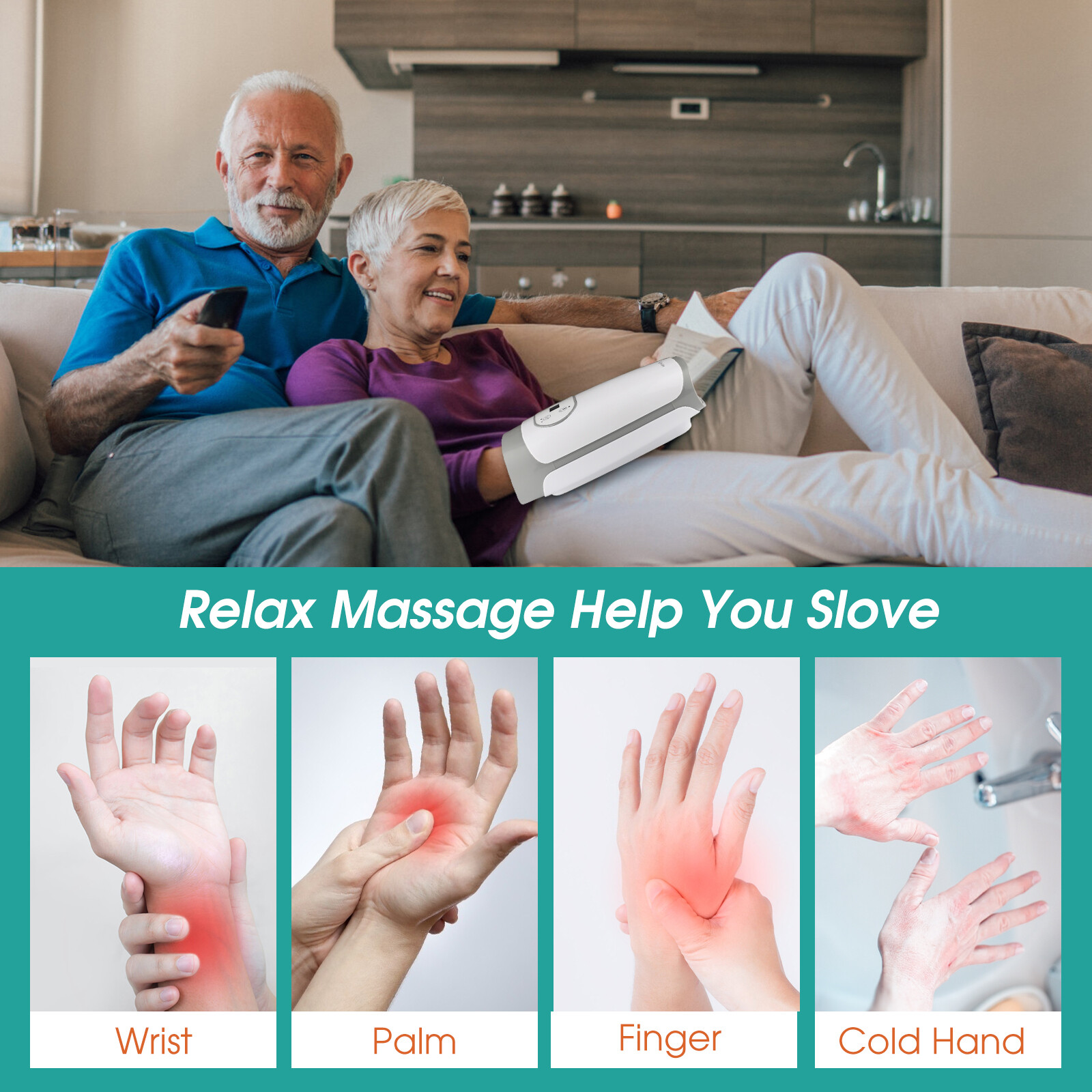 Hailicare Electric Hands Massager for Arthritis Air Compression Pain ...