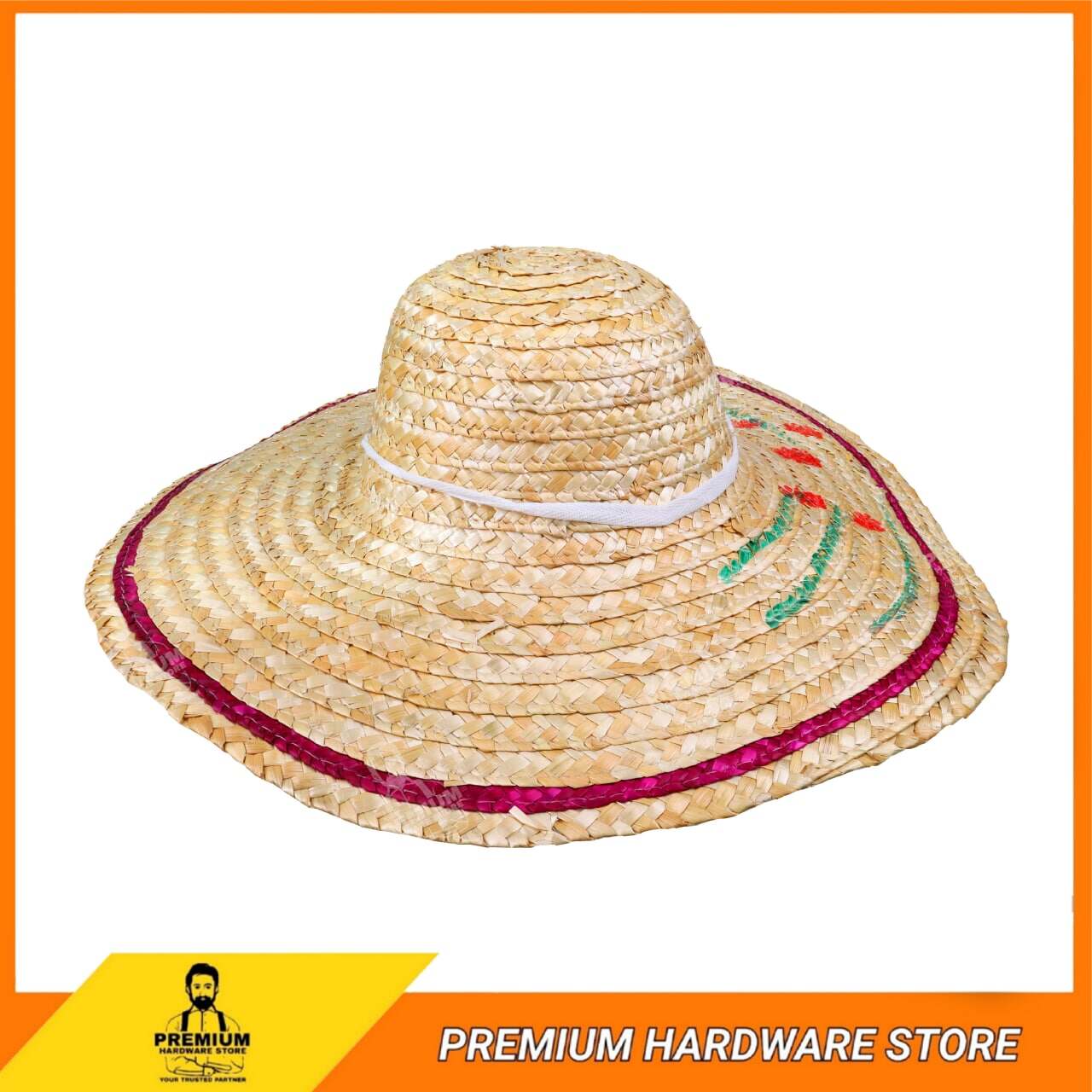 PREMIUM Straw Hat Farmer Grass Hat Cap Topi Rumput Jerami Petani Topi ...