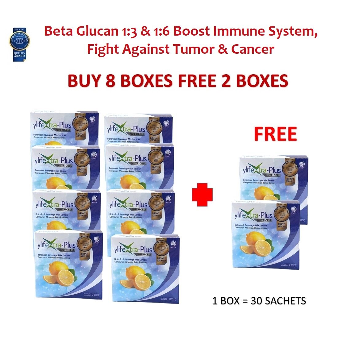 SAYEN yLifeXtra Plus Nutricell. Botanical Beverage Mix Lemon. Halal ...