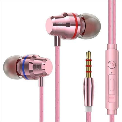 Metal Earphone Heavy Bass In-ear Sports Mobile Phone Headset Wire ...