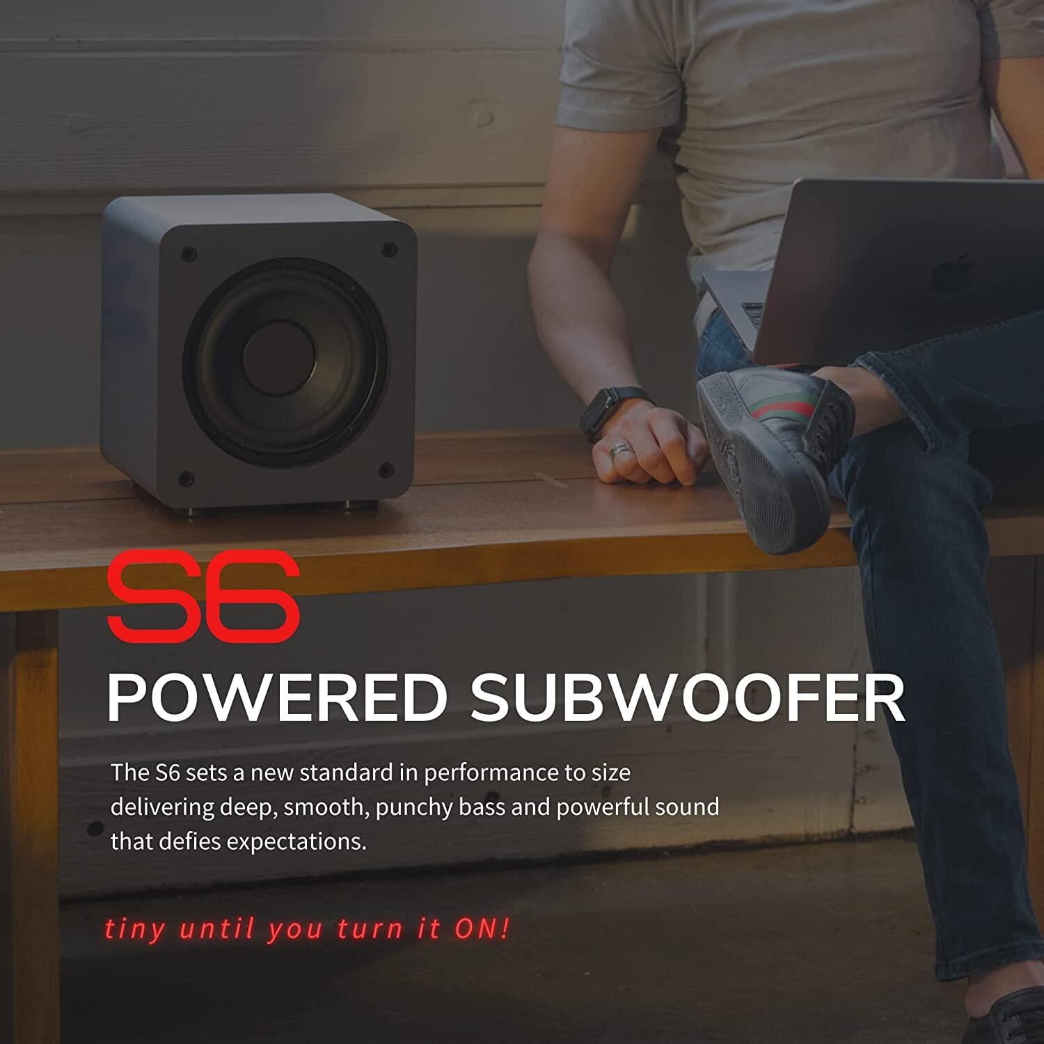 Audioengine S6 210 Watt 6" Compact Powered Subwoofer Powerful Bass in a ...