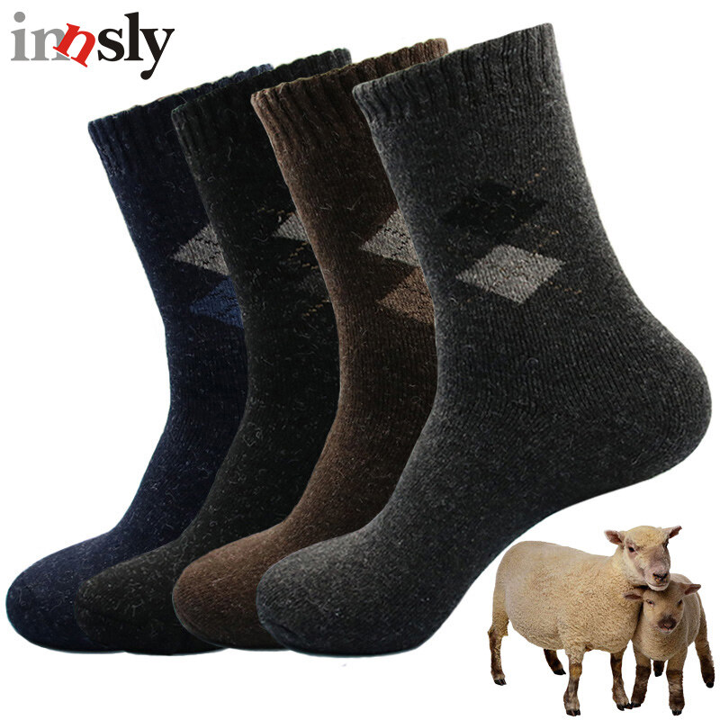 Winter Business Men Wool Socks Thicken Keep Warm Soft Essential ...