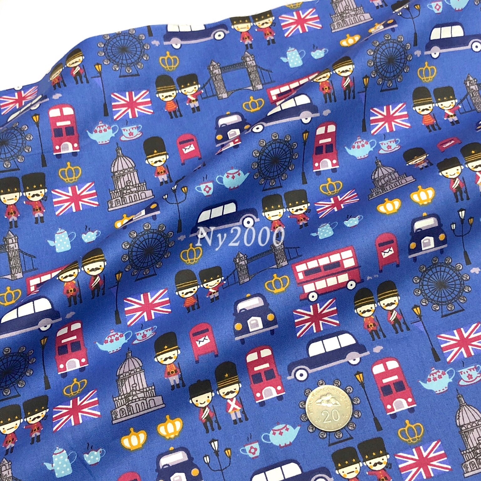 Kain Comb Cotton Corak Tentera British & Jambatan London (Bidang 60 ...
