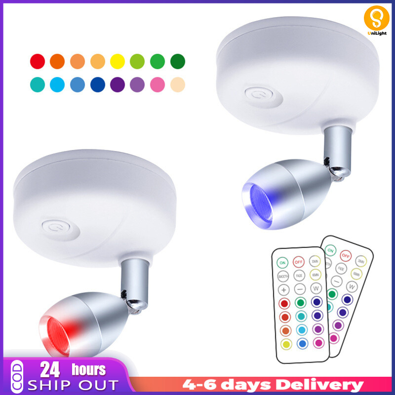 Led Wireless Spotlight 13-color 3 Dimming Modes Adjustable Angle Remote ...
