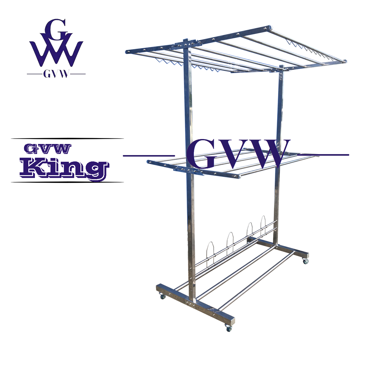 GVW KING Foldable Mobility Stainless Steel Clothes Hanger / Clothes ...