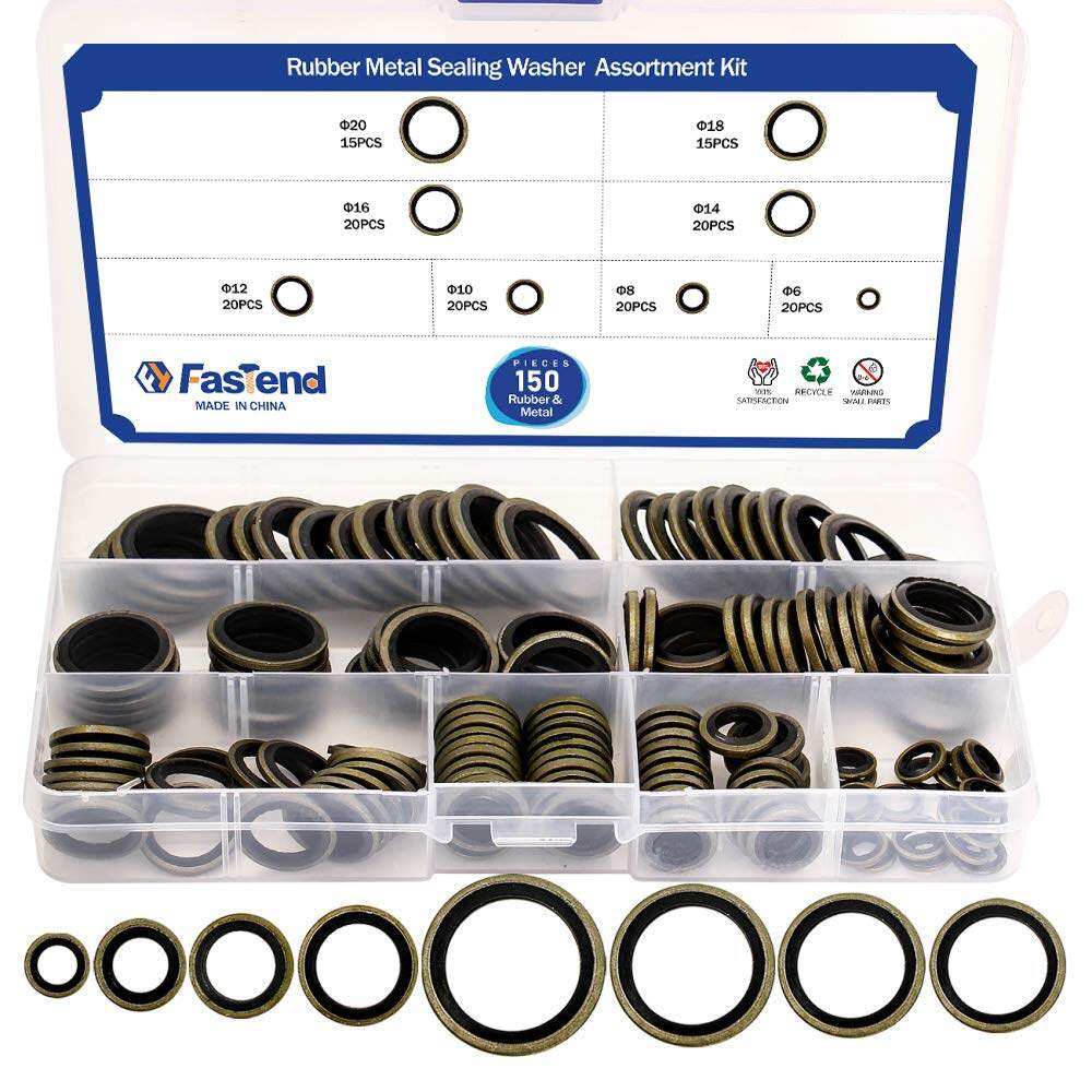 Seal Washer Assortment Kit Automotive Self-Centered Seals Washer Metric ...
