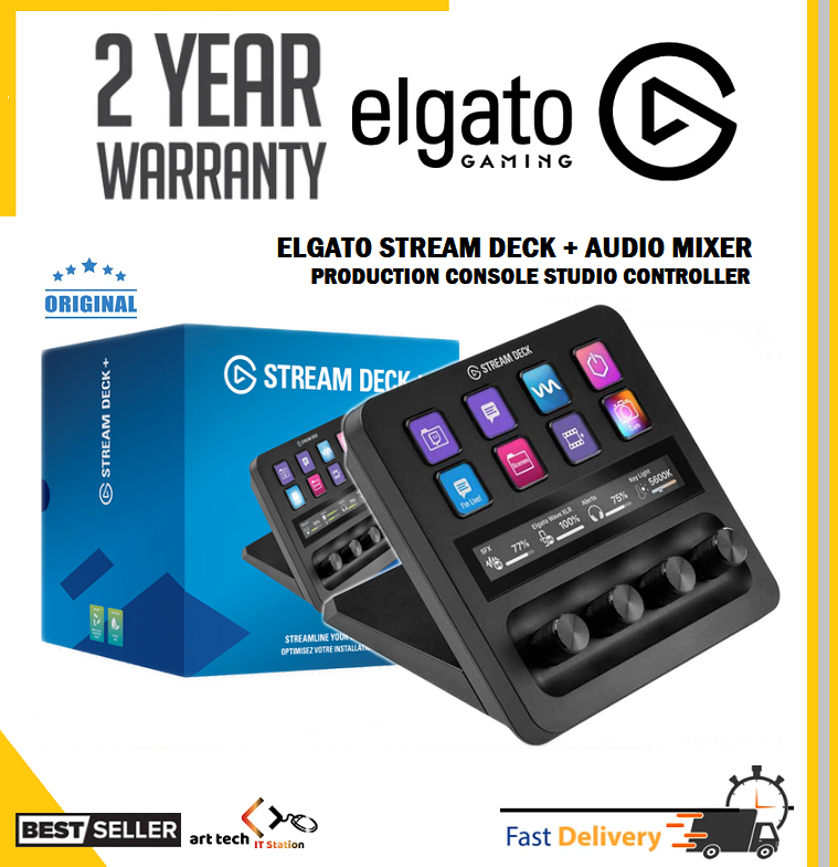 ELGATO STREAM DECK + AUDIO MIXER PRODUCTION CONSOLE STUDIO CONTROLLER ...