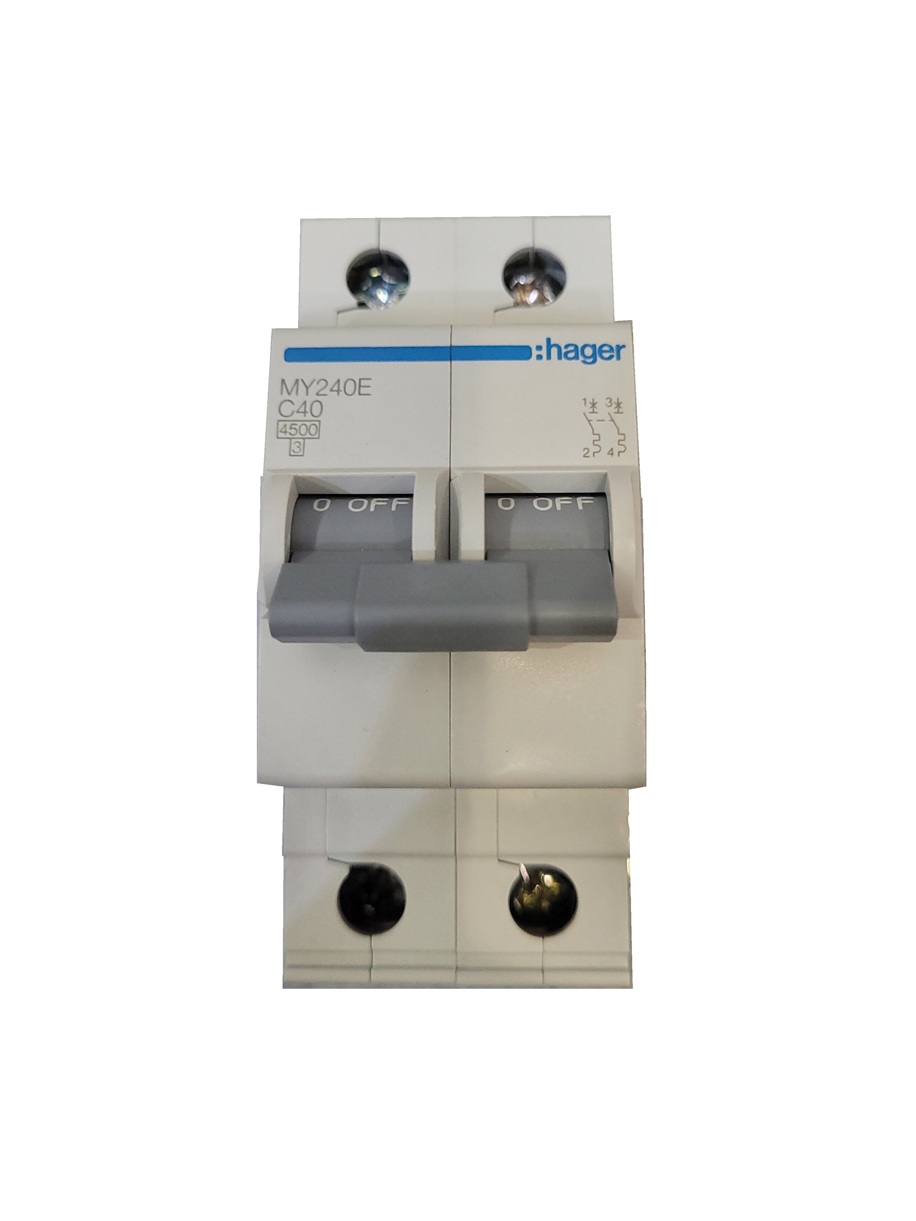 Hager 4.5KA 2Pole MCB (6A,10A,16A,20A,40A,63A) | Lazada