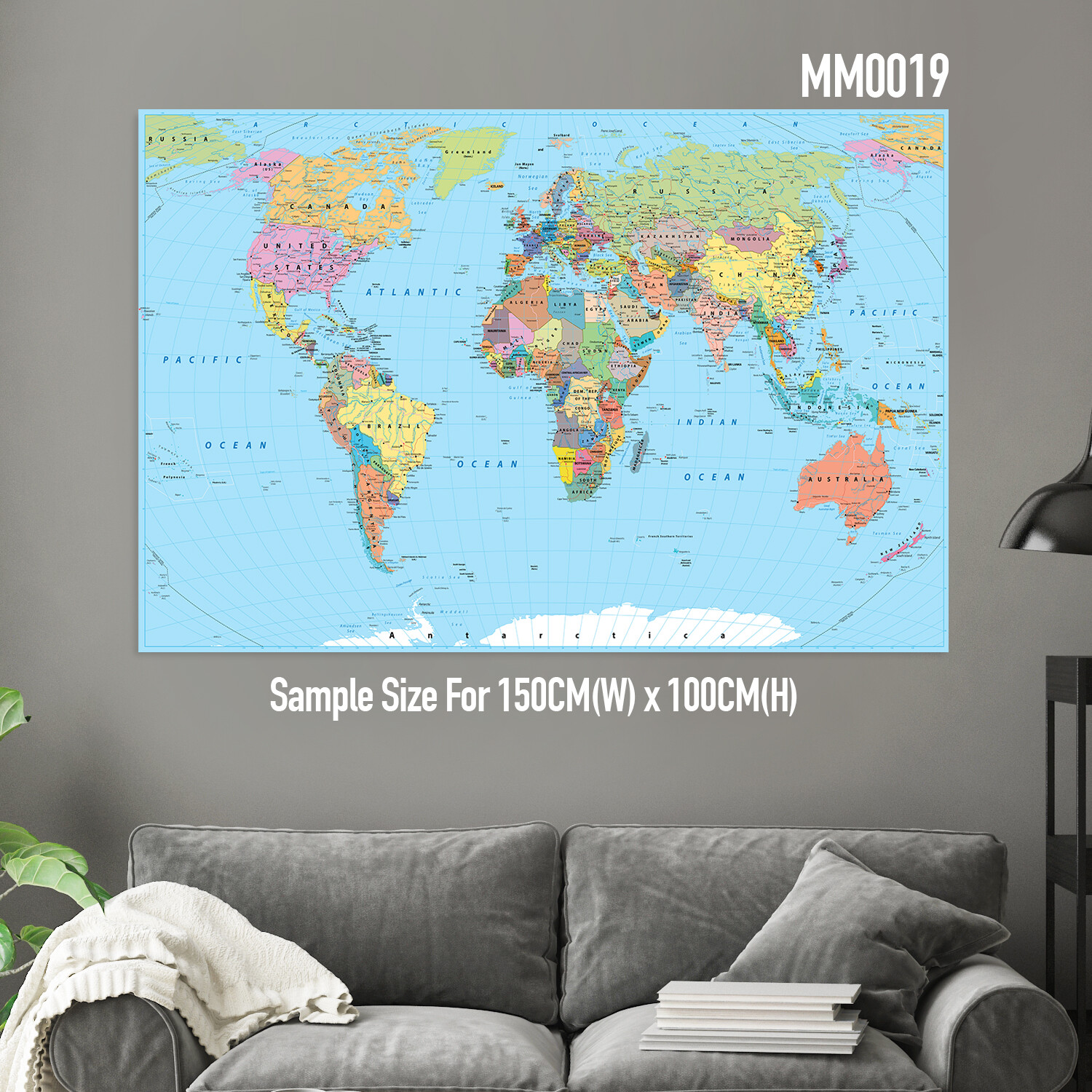 Ready Stock - World Map Country Peta Dunia Malaysia Wall Art Decor ...