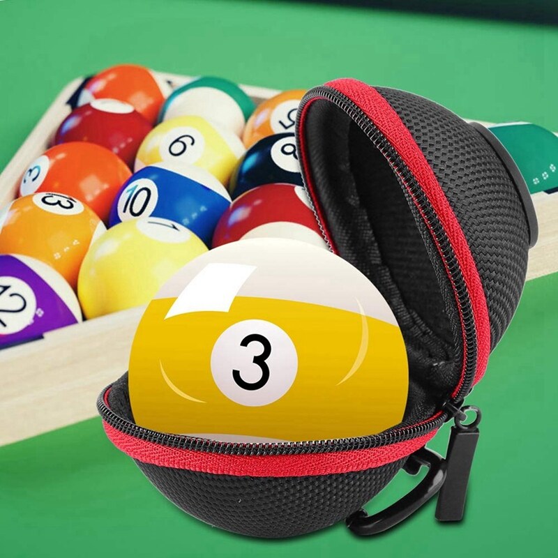 Billiards Ball Case 70mm Diameter EVa Portable Clip on Pool Bag ...