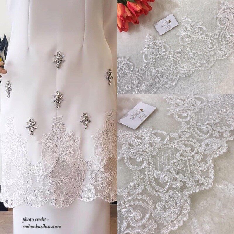 🔥SIAP MANIK SEQUIN🔥BORDER LACE PENGANTIN SESUAI UNTUK VEIL KURUNG ...