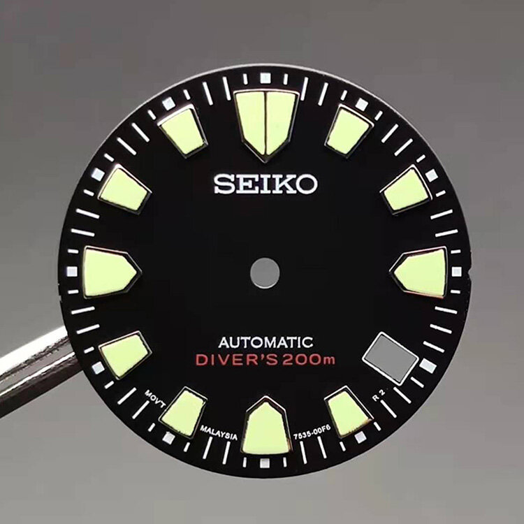 C3 Green Luminous Watch Dial Sun Pattern Dial Spare Parts for SKX007 ...