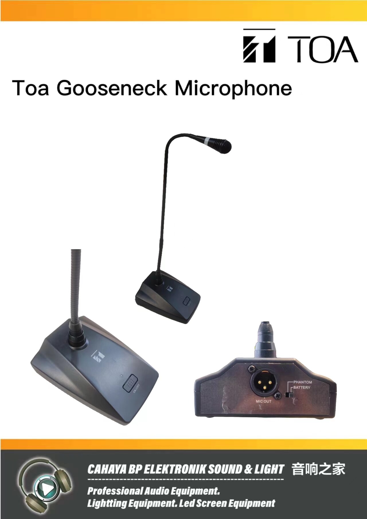 TOA EM-380 Professional Goose Neck Desktop Microphone | Lazada