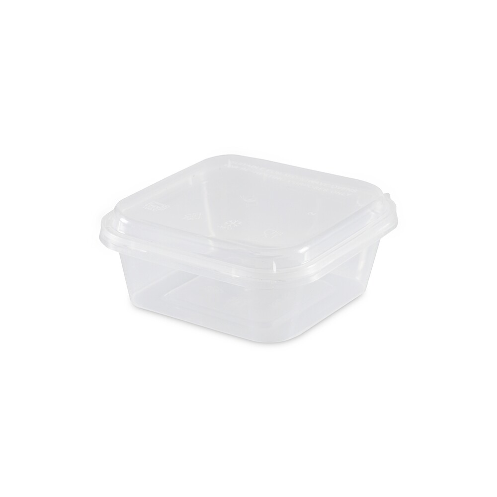 PP SQUARE MICROWARE CONTAINER WITH LID/ FOOD CANTAINER/TAKE AWAY (SQ250 ...