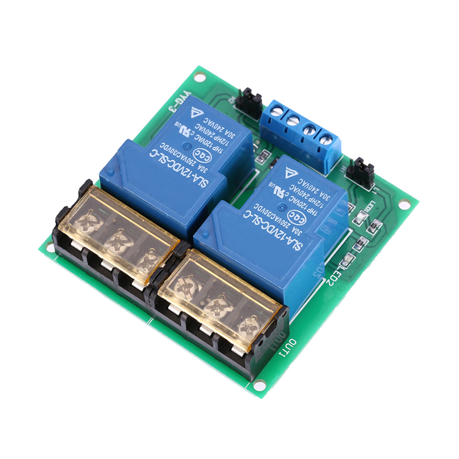 2-Channel DC 5V 30A Relay Board Module Optocoupler Isolation High/Low ...