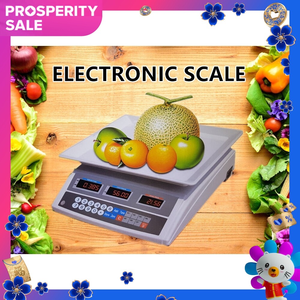 Large 40 KG Electronic Digital Price Computing Rechargeable Supermarket ...