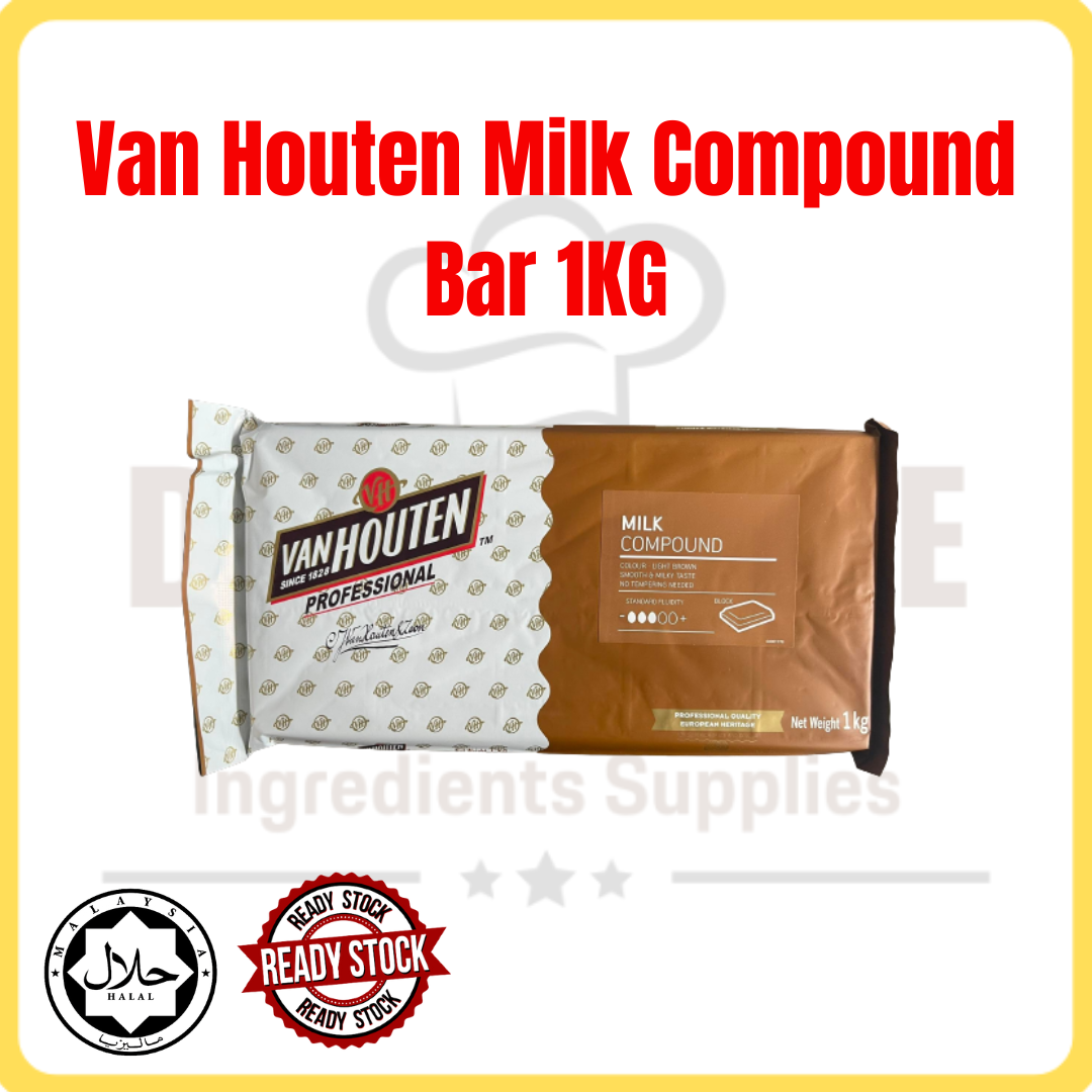 Van houten Milk Chocolate Compound Bar 1KG/Bar Kompaun Coklat Susu ...