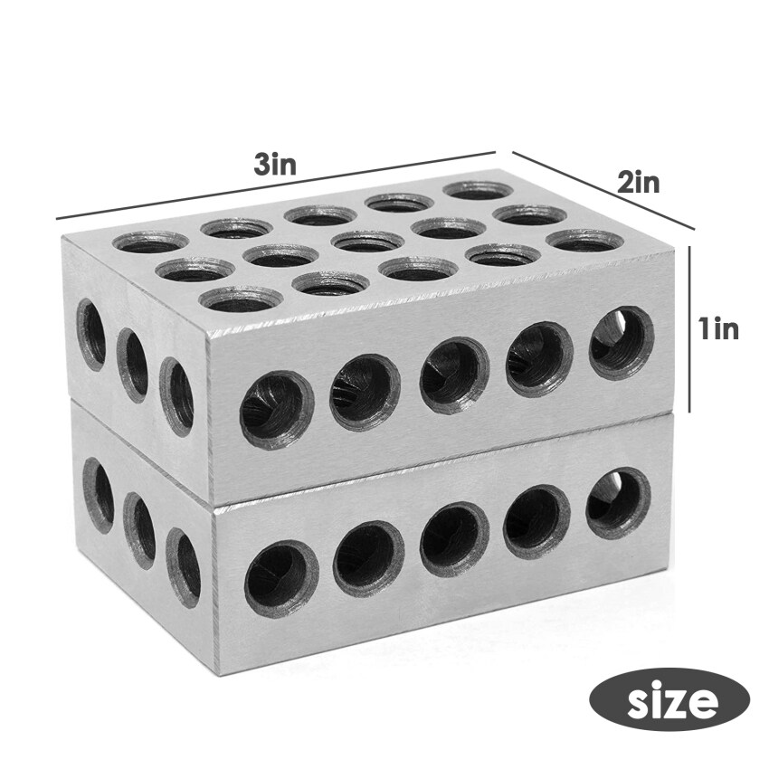 2Pcs 25X50X75Mm Precision Blocks,23 Holes Clamping Blocks Metric,Lathe Tools Precision For ...