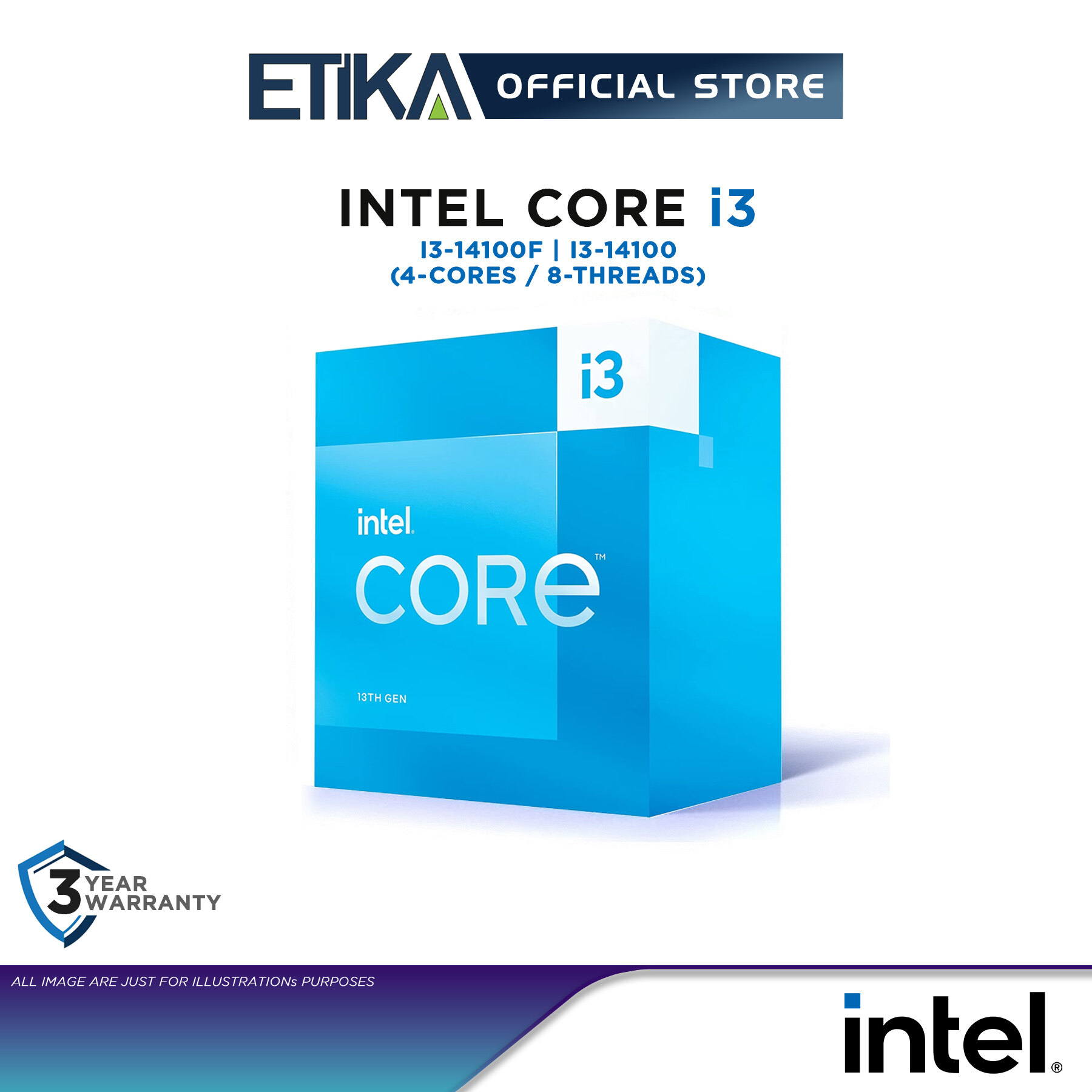 Intel Core i3-14100F | i3-14100 | 4-Core LGA1700 Socket 14th Gen CPU ... Intel Core i3-14100F | i3-14100 | 4-Core LGA1700 Socket 14th Gen CPU ...