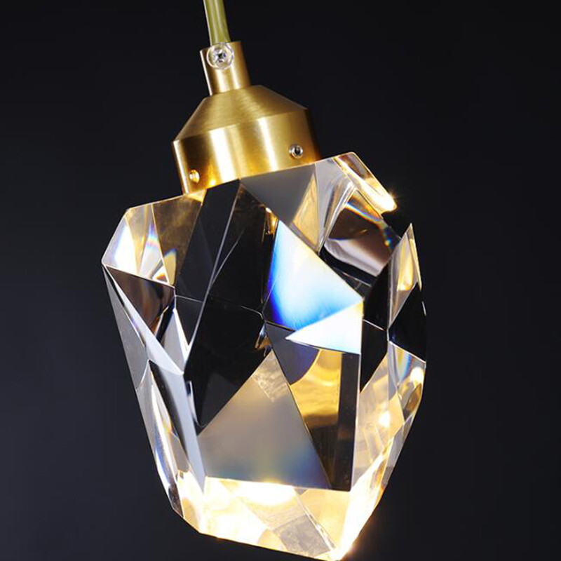 5 Lights Crystal Pendant Light Fixture LED Chandelier Ceiling Lighting ...