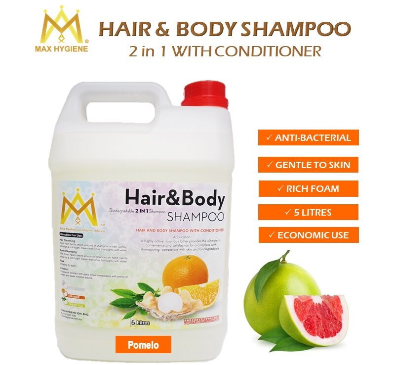 Anti-Bacterial Hair & Body Shampoo 5 Litres / 2 in 1 Cleansing ...