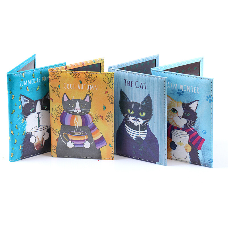 LATER Cat กระเป๋าเงินสำหรับเดินทาง,เคสหนังพียูใส่เอกสารอุปกรณ์ป้องกัน ...