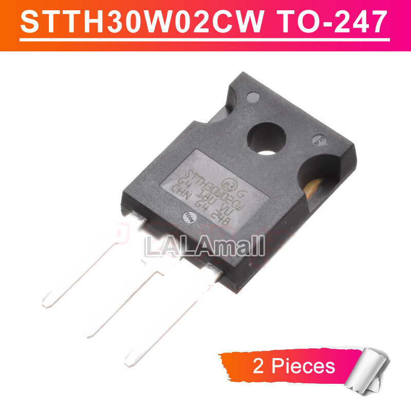 2Pcs Original STTH30W02CW TO-247 STTH30W02C STTH3002C TO247 2 X 15A 200V Ultrafast การสลับแรงดัน ...