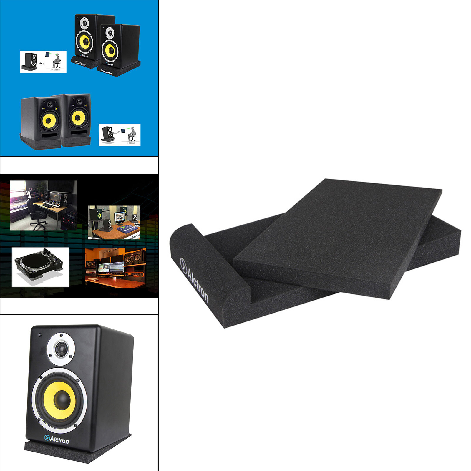 Miracle Shining Foam Studio Monitor Pad Acoustic Sponge, Shock Proof ...