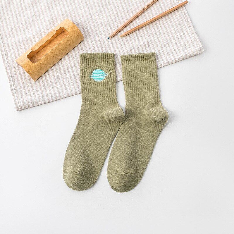 Fashion Planet Cotton Women Socks Harajuku Alien Printed Comfortable ...