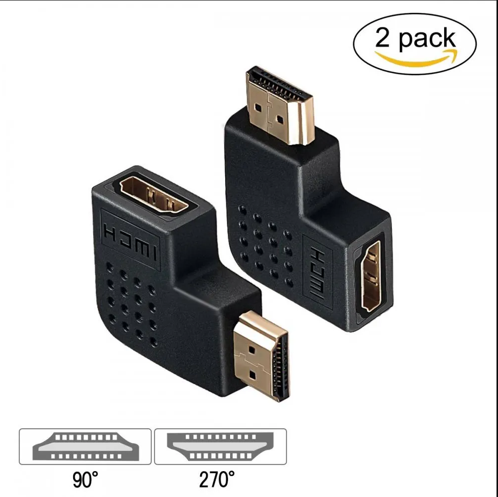HDMI 90 / 270 / Left / Right degree L shaped Connector Cable Male to Female Converter Adapter ...