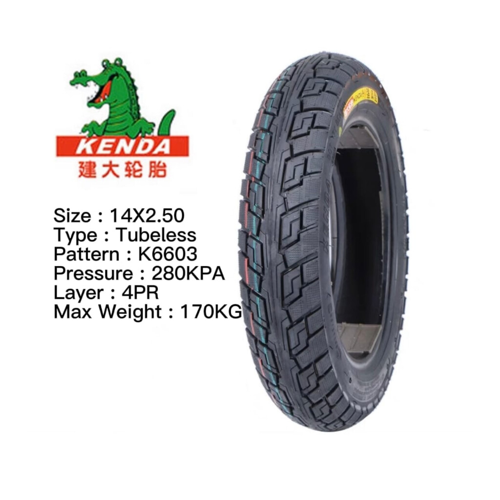 KENDA 14X2.50 14X2.125 TUBELESS TYRE ELECTRIC BICYCLE TAYAR EBIKE ...