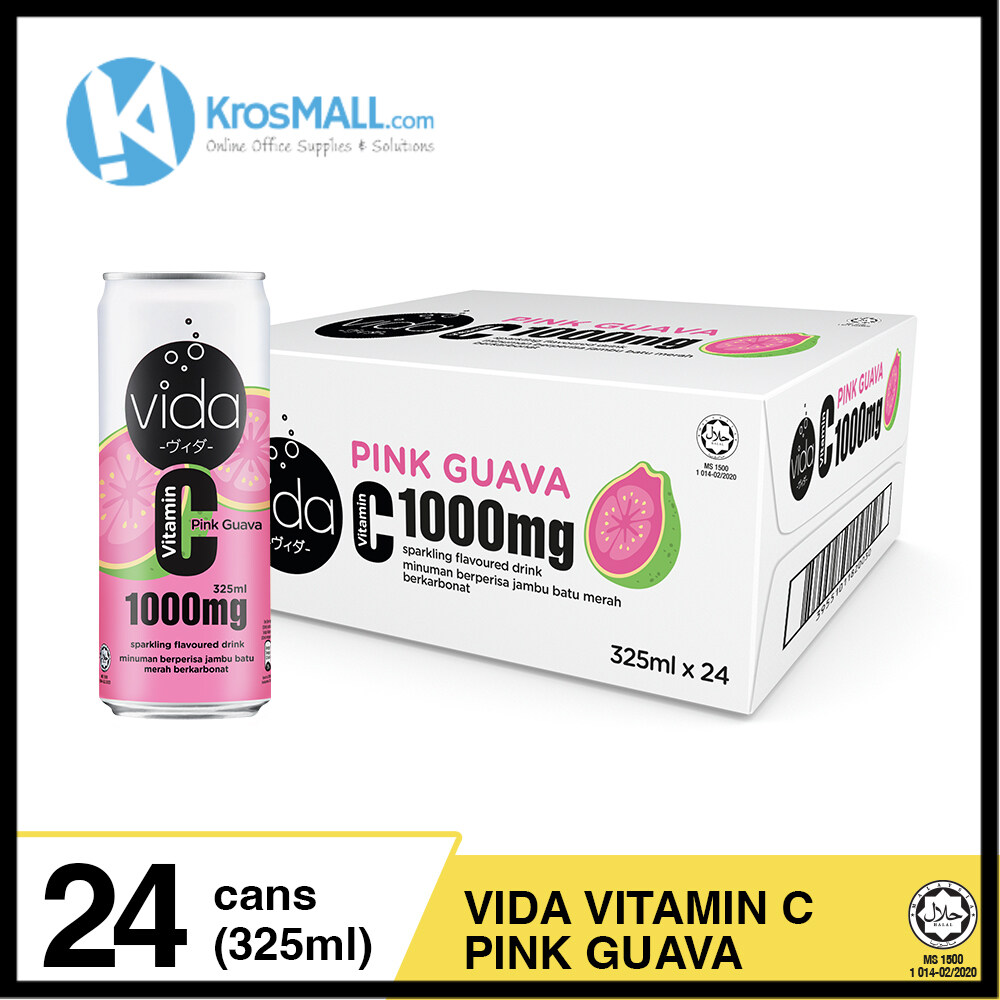 VIDA Vitamin C Sparkling 24x325ml - Pink Guava Flavour | Lazada