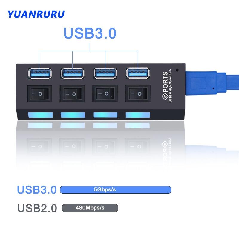 USB Hub 3.0 Hub USB 3 USB 2.0 Multi USB Splitter Power Adapter 4/7 Port ...