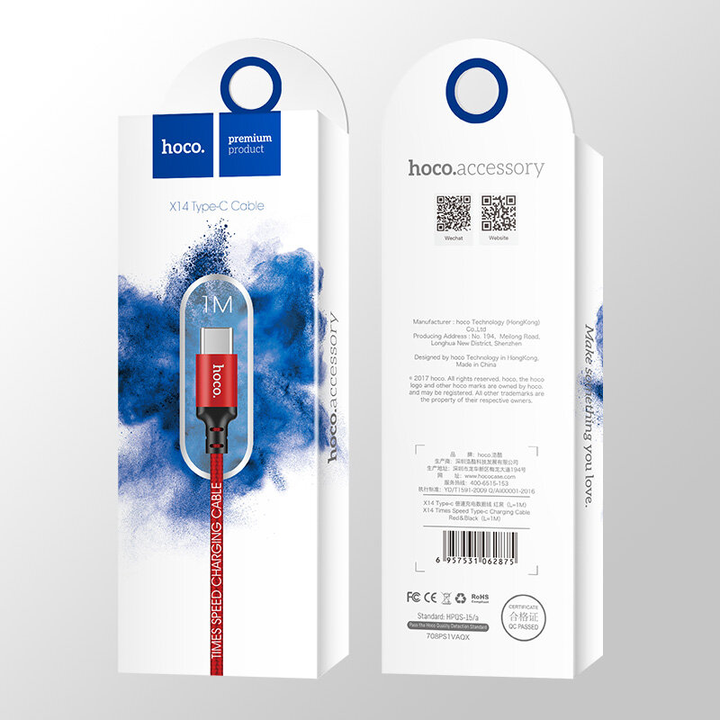 HOCO X14 สายชาร์จ Micro USB Type C Lightning ความยาว 1 -2 เมตร สำหรับ iPhone /Samsung /OPPO ...