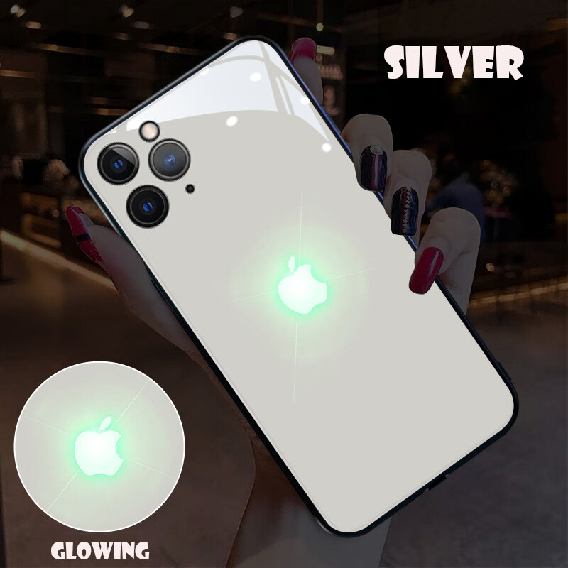 ที่ไม่ซ้ำกันส่องสว่าง7สีแฟลช IPhone สำหรับ iPhone XS/XSMax/XR/7/8/SE2/7P/8P เคสแอปเปิ้ลกระจกเทม ...