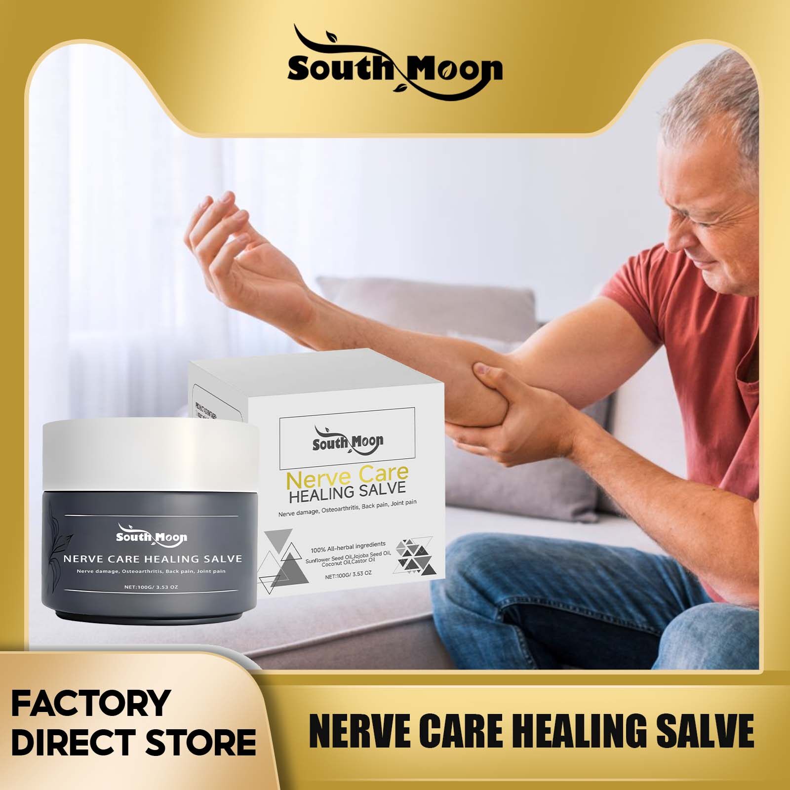 South Moon Nerve Care Healing Salve Ointment Relieve Joint Wrist Pain ...
