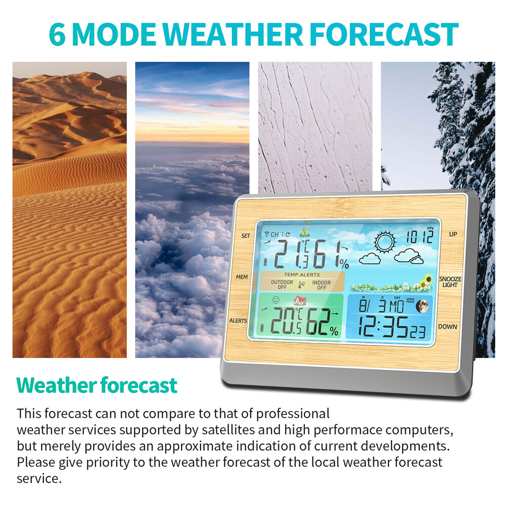 5.9 I-nch Display Date Week Indoor Outdoor Temperature Humidity Moon ...
