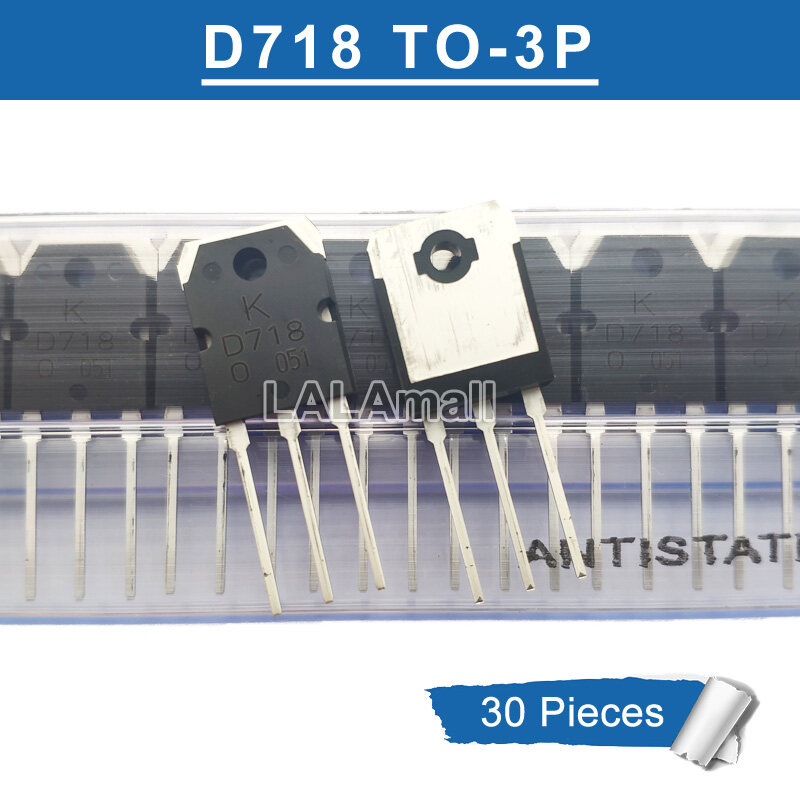 30Pcs Original 2SD718 D718 TO-3P KD718 KTD718 TO3P NPN ทรานซิสเตอร์ ...