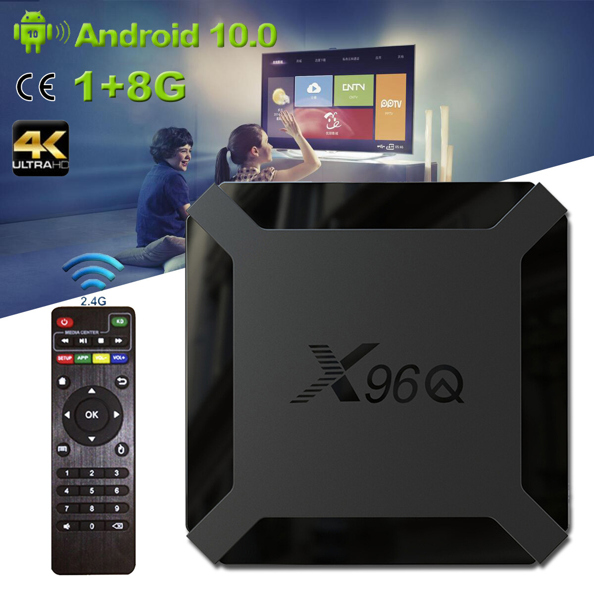 X96Q 4K Android 10.0ทีวี HD Set-Top Box Ultra HD กล่องสมาร์ททีวี WIFI ...